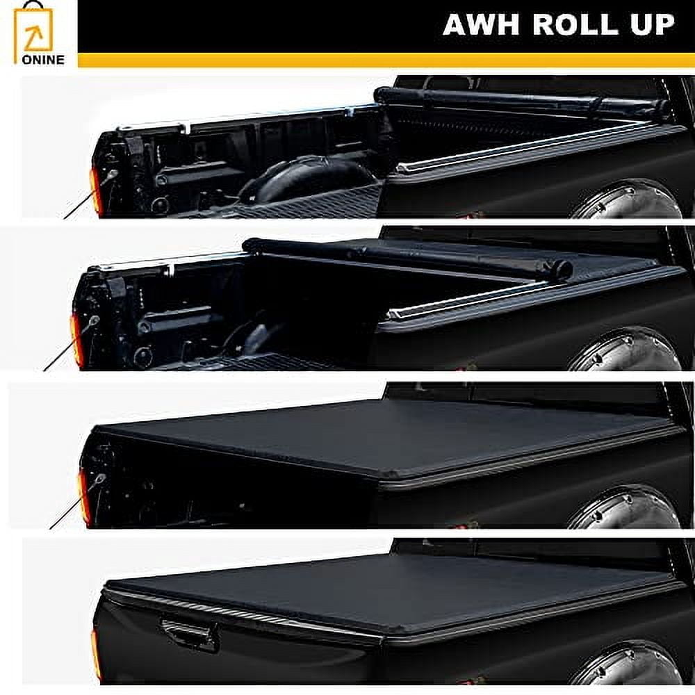 ONINE AWR Soft Roll Up Truck Bed Tonneau Cover Custom Fit 2015-2025 ...