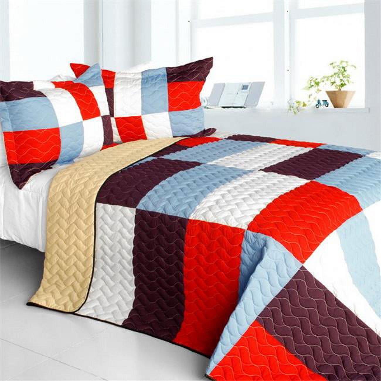 ONITIVA-QTS01322-23 Star Swings - Vermicelli-Quilted Patchwork ...