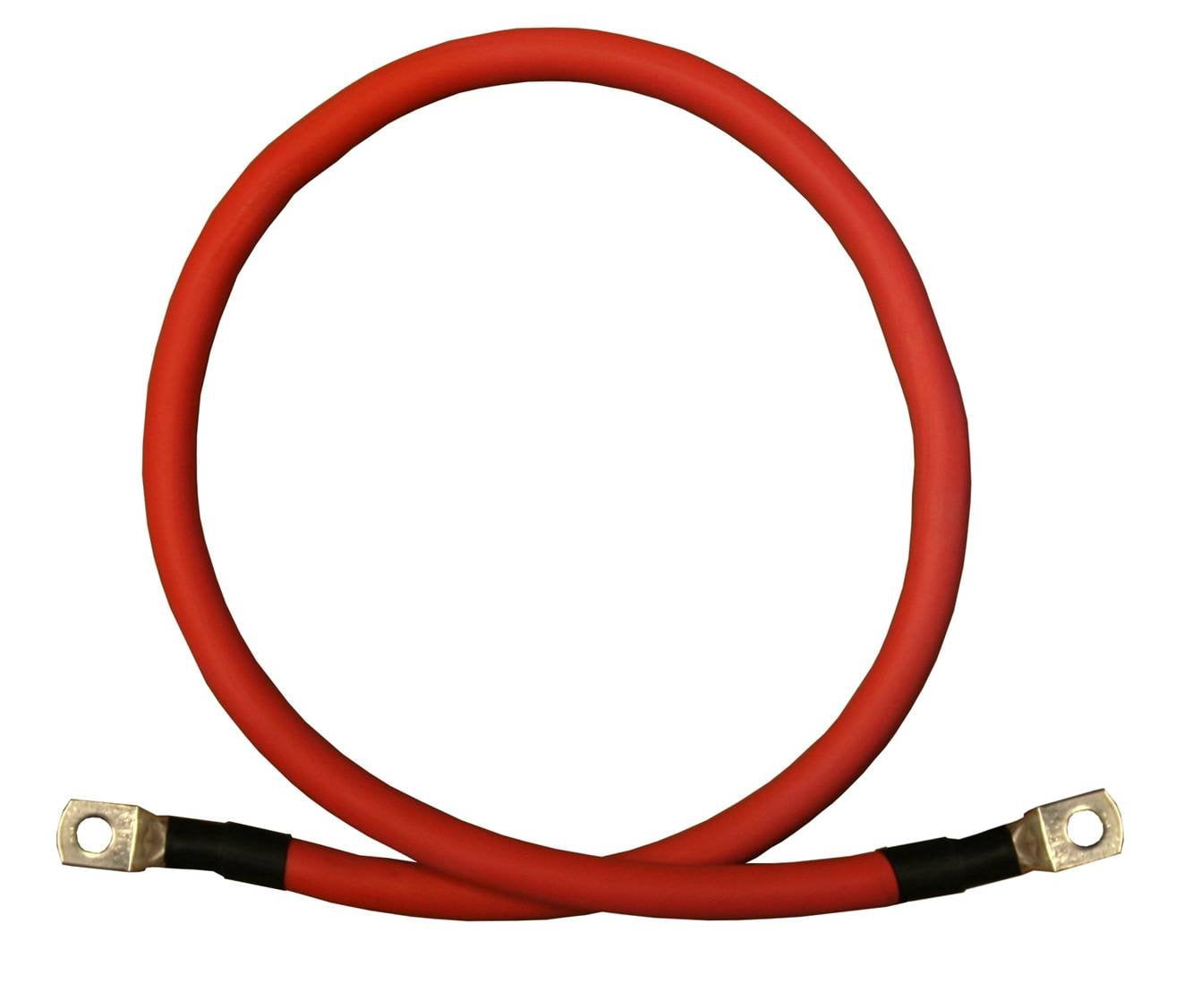 ONKER 2 AWG 2 Gauge Single Red 5 feet w/ 3/8" Lugs Pure Copper ...