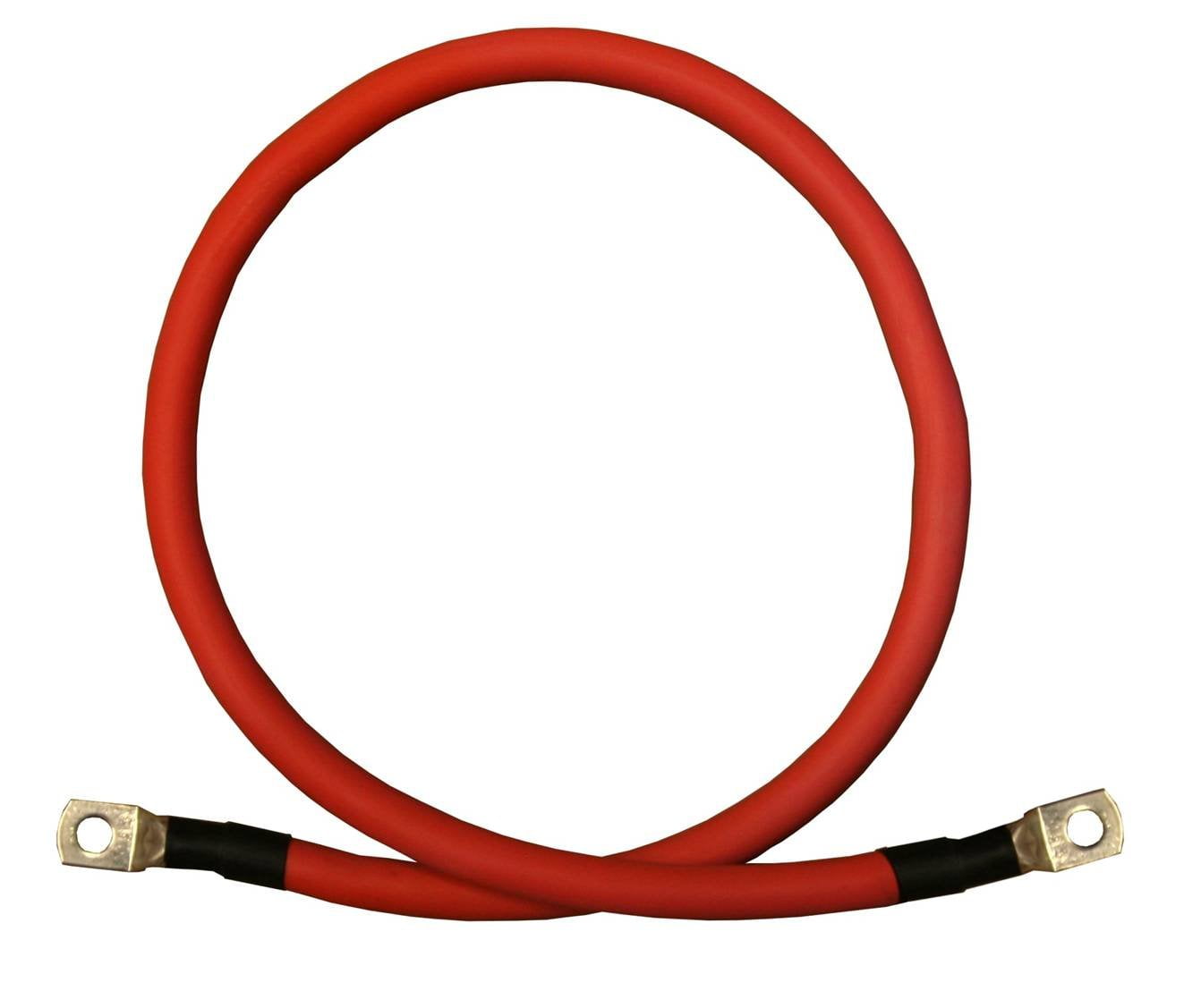 ONKER 2 AWG 2 Gauge Single Red 5 feet w/ 5/16" + 3/8" Lugs Pure Copper ...
