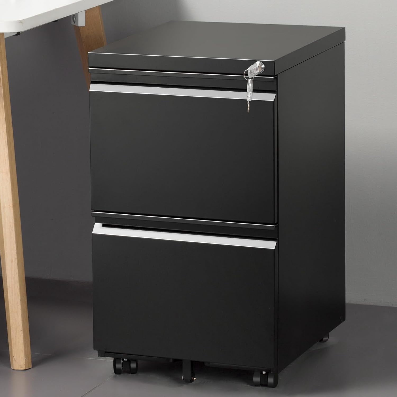 ONKER 2-Drawer Mobile File Cabinets Rolling Metal Commercial Vertical ...