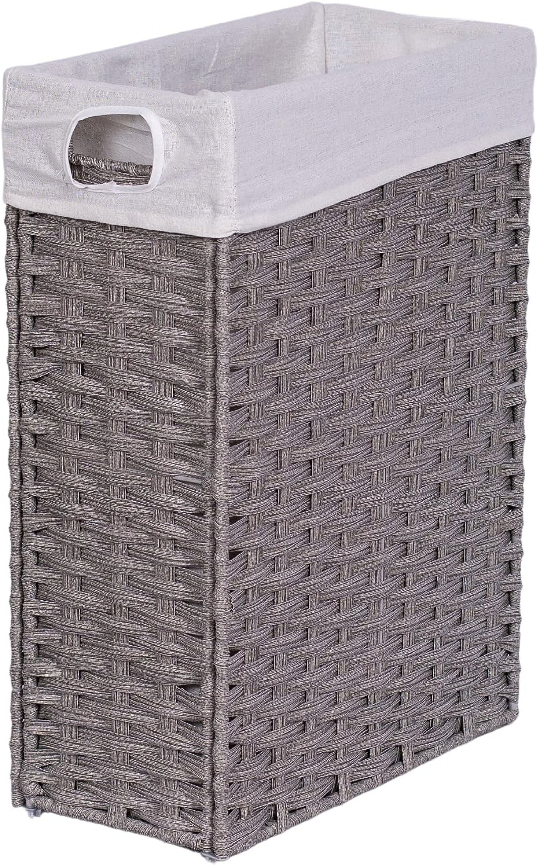 ONKER 22" Slim Laundry Hamper with Removable Liner Bag | Grey ...