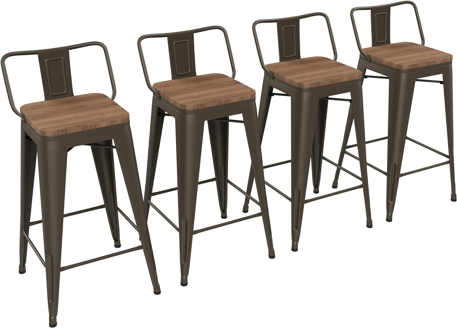ONKER 24 inch Bar Stools Set of 4 Metal Counter Height Bar Stools with ...