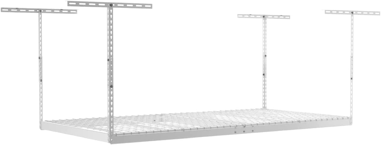 ONKER 4x8 Overhead Garage Storage Rack Heavy Duty - White (18"-33 ...
