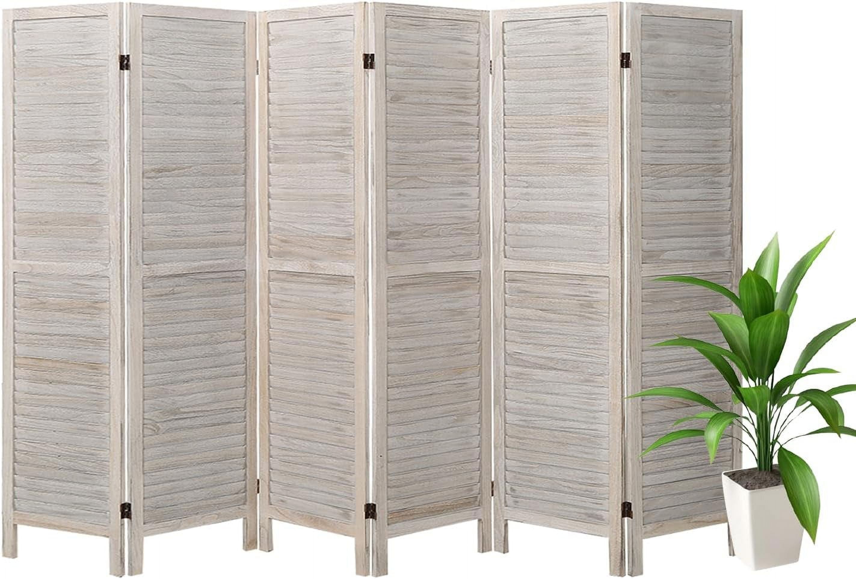 ONKER 6 Panel Room Divider, Wood Room Screen Divider Freestanding ...
