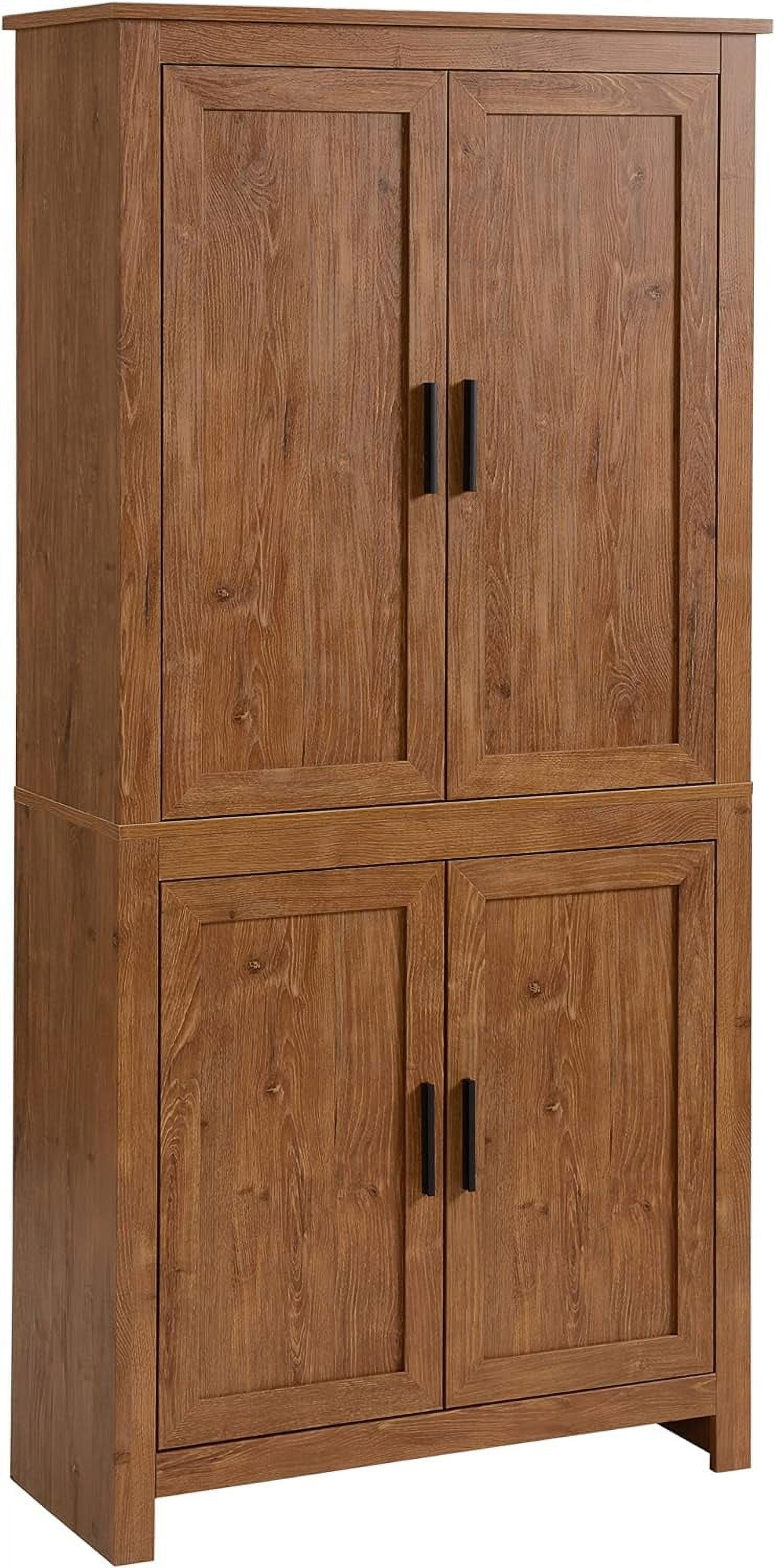ONKER 64" 4-Door Kitchen Pantry, Freestanding Storage Cabinet with 3 ...