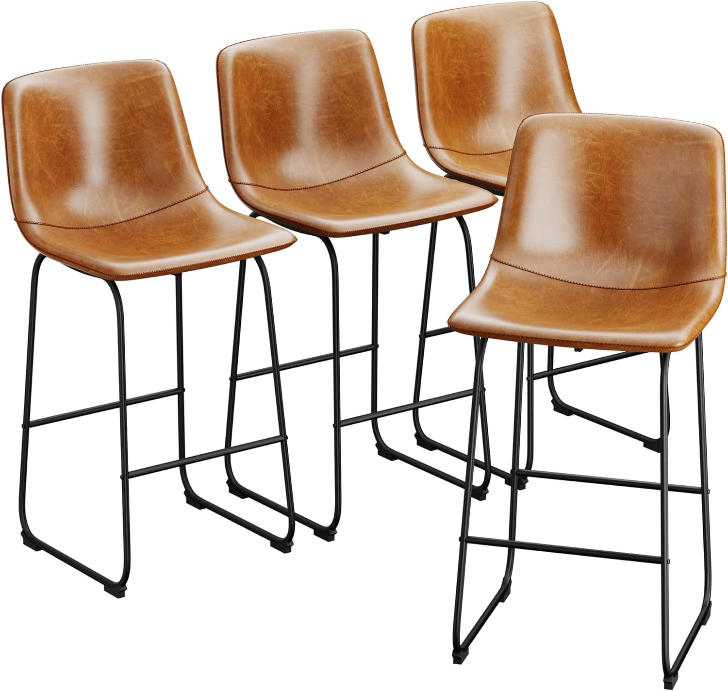 ONKER Bar Stools Set of 4, 30inch Bar Height Stools with Back, Modern ...