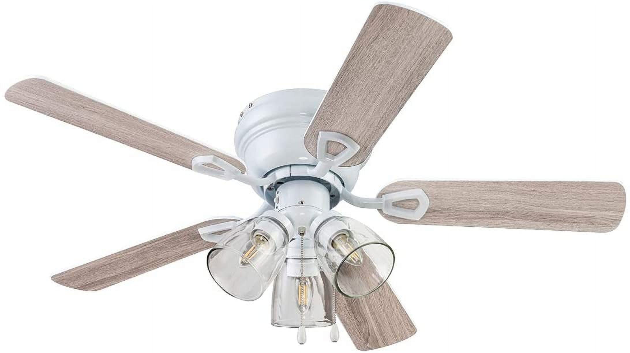 ONKER Ceiling Renton 42" White Indoor Fan with Clear 3 Light LED Multi ...