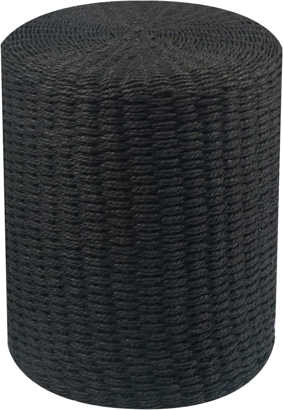 ONKER Decor Round Pouf Ottoman Double-Strand Black Paper Rope Pouf ...