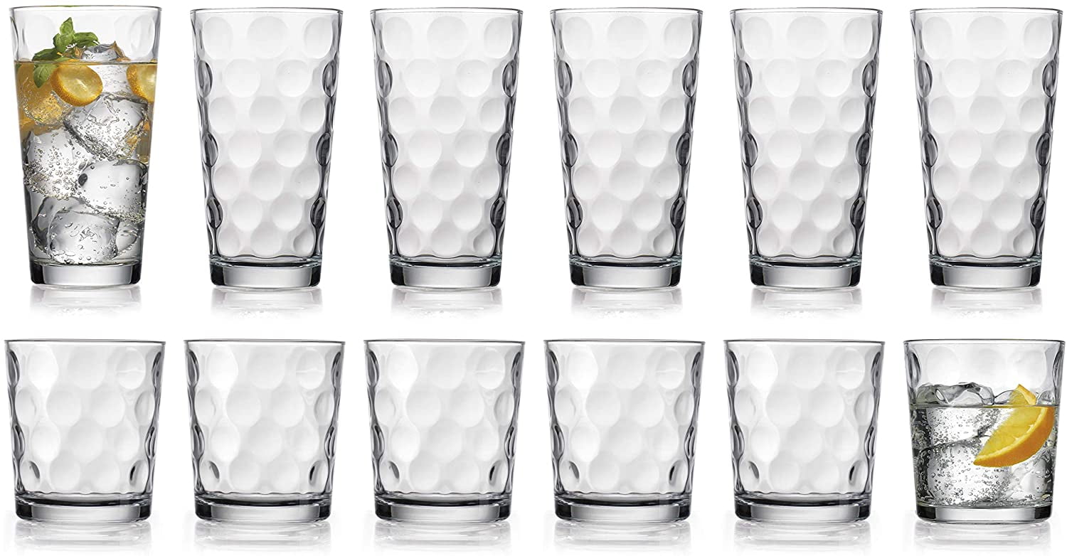 ONKER HE Modern Drinking Glasses Set, 12-Count Galaxy Glassware ...