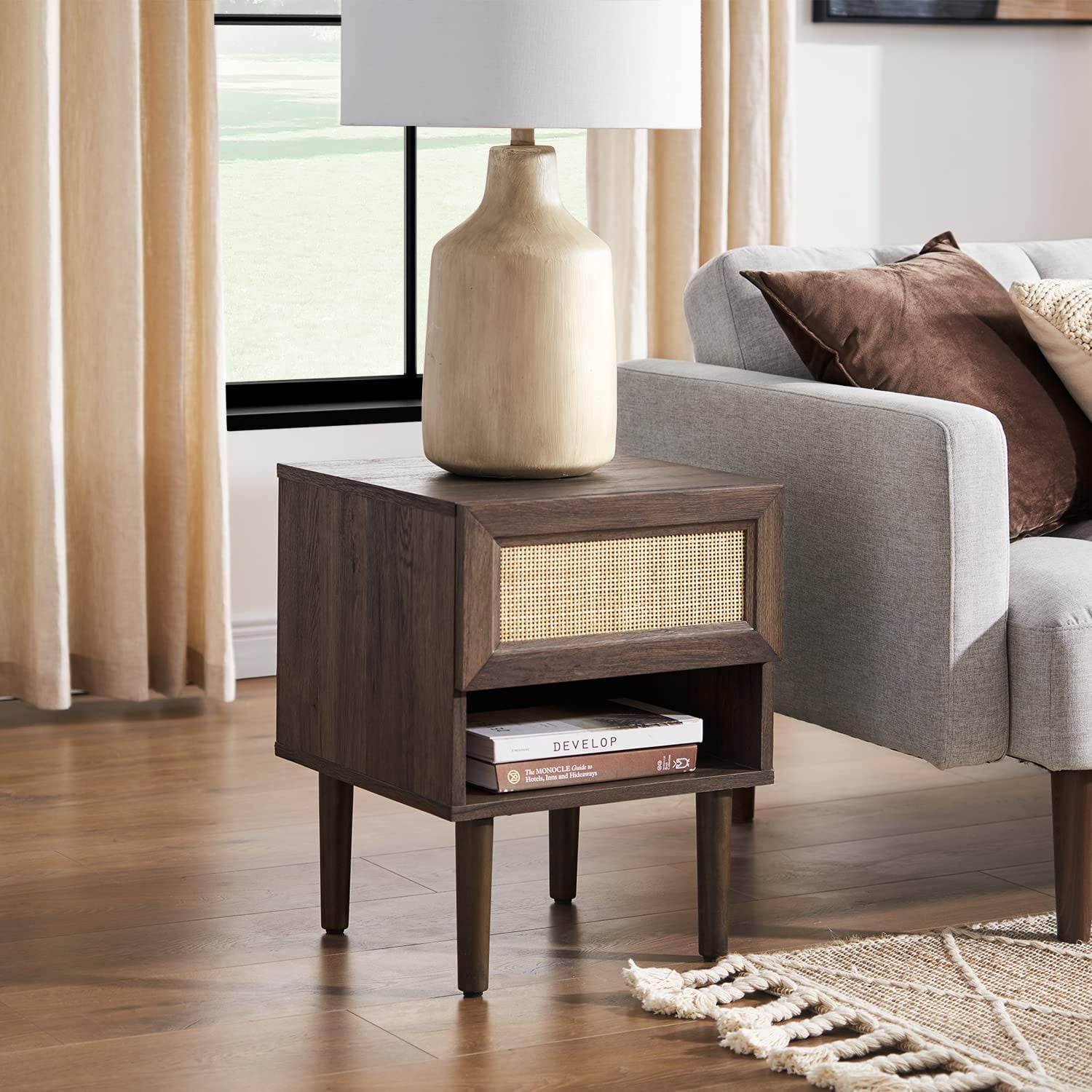 ONKER Haylee Night Stand, Side Table, End Table, Boho Farmhouse Modern ...