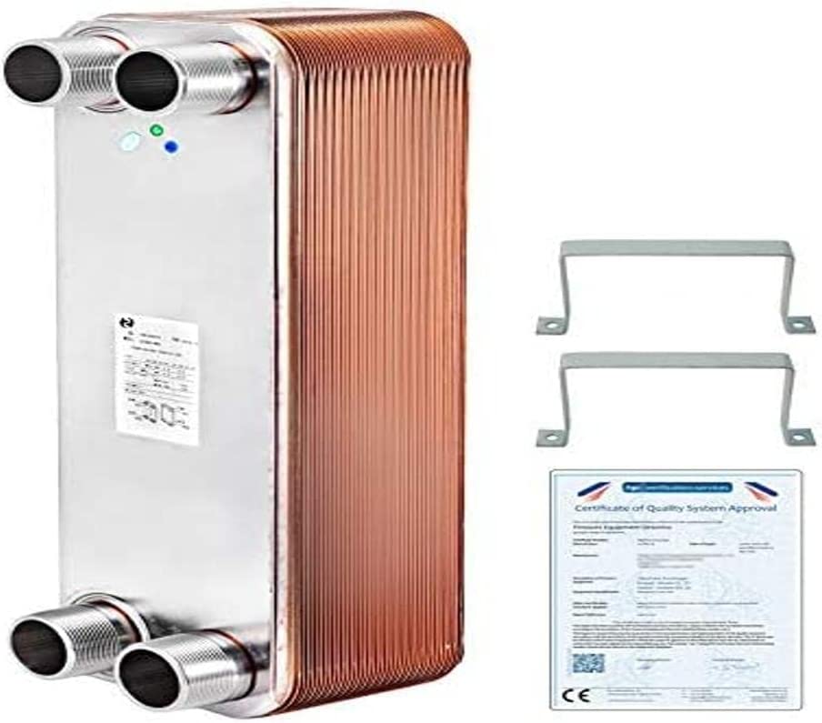 ONKER Heat Exchanger 3"x7.5" 30 Plates Brazed Plate Heat Exchanger 316L ...