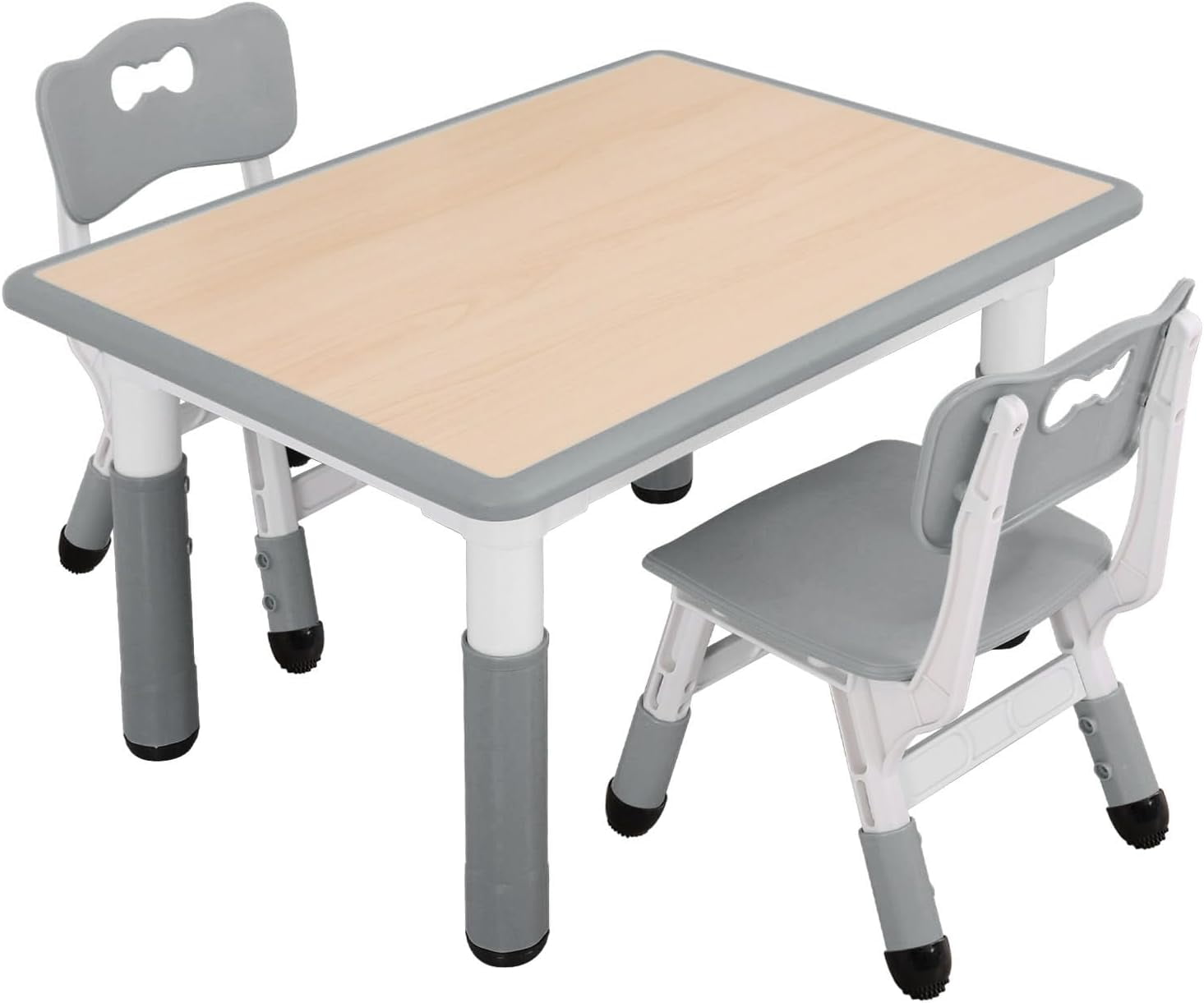 ONKER- Kids Study Table and Chairs Set, Height Adjustable Plastic ...