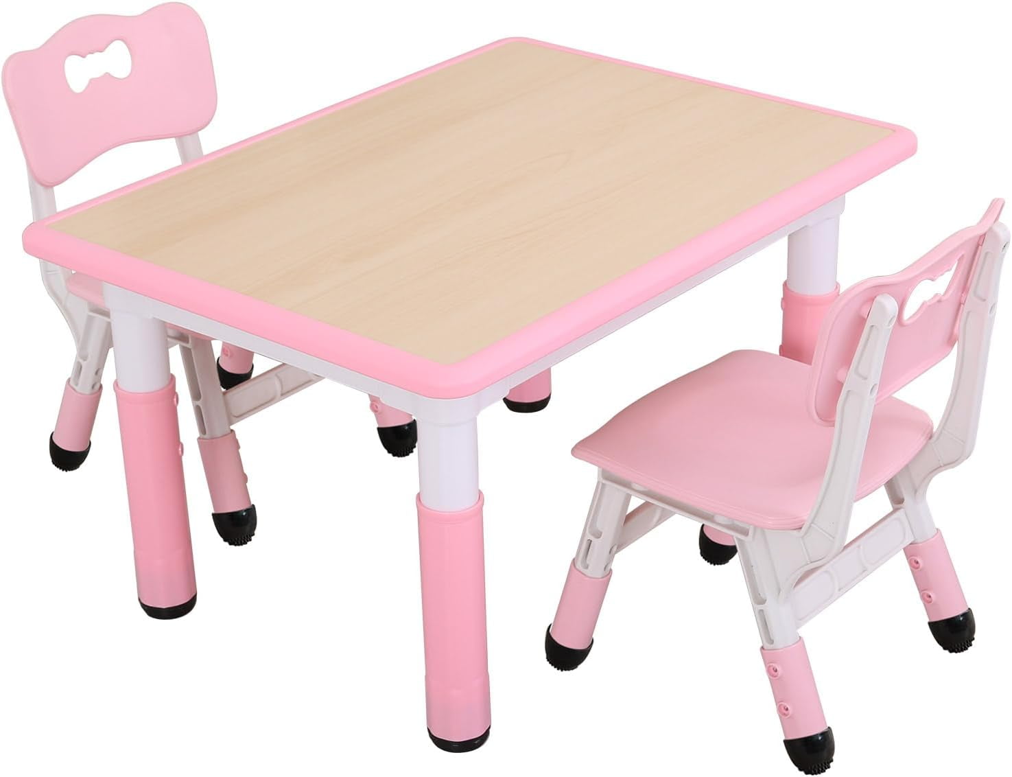 ONKER- Kids Study Table and Chairs Set, Height Adjustable Plastic ...