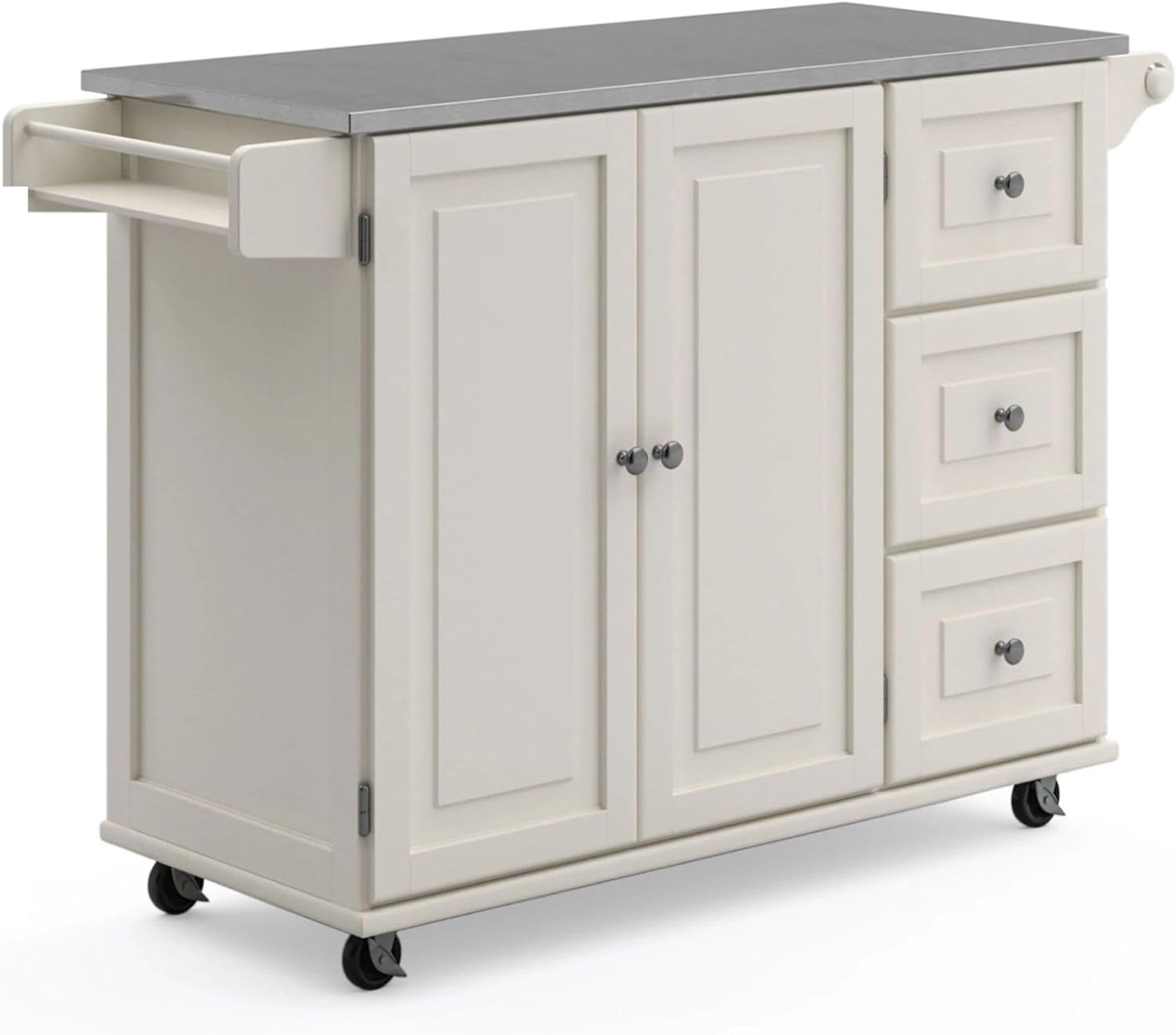 ONKER Kitchen Cart with Stainless Steel Metal Top Rolling Mobile ...