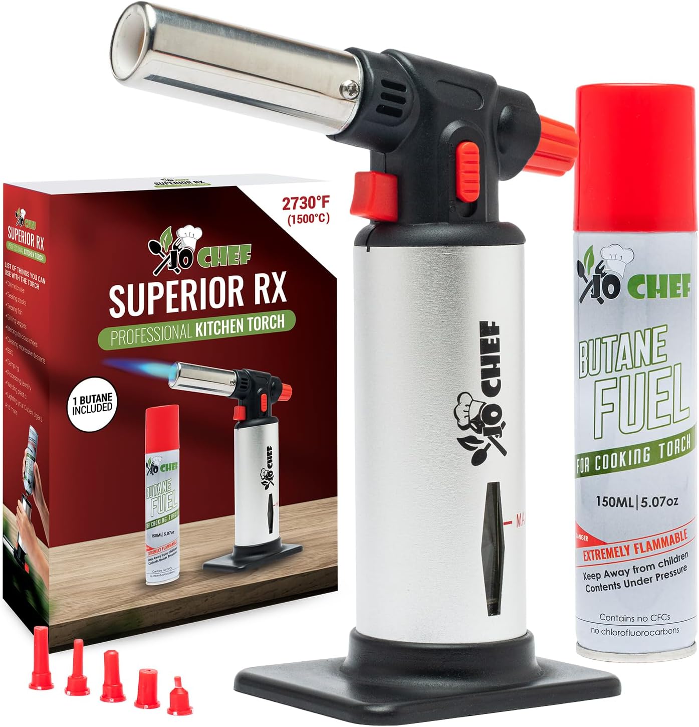 ONKER Kitchen Torch With Butane included, Refillable Butane Torch ...