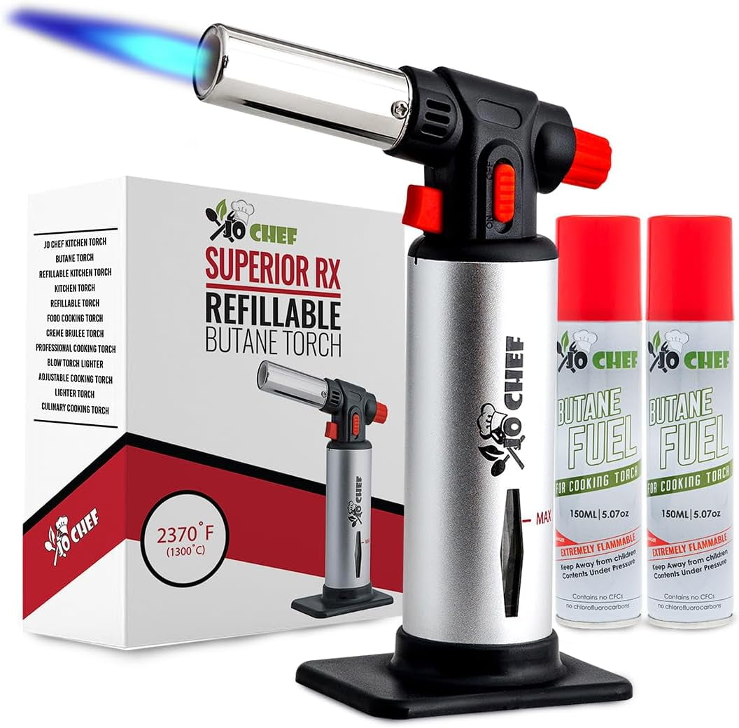 ONKER Kitchen Torch With Butane included, Refillable Torch, Creme ...