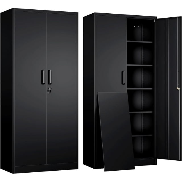 ONKER Metal Garage Storage Cabinet with Locking Doors and Adjustable ...