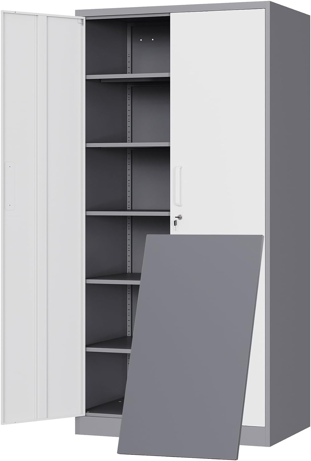 ONKER Metal Storage Cabinet with Lock - 72" Garage Storage Cabinet with ...