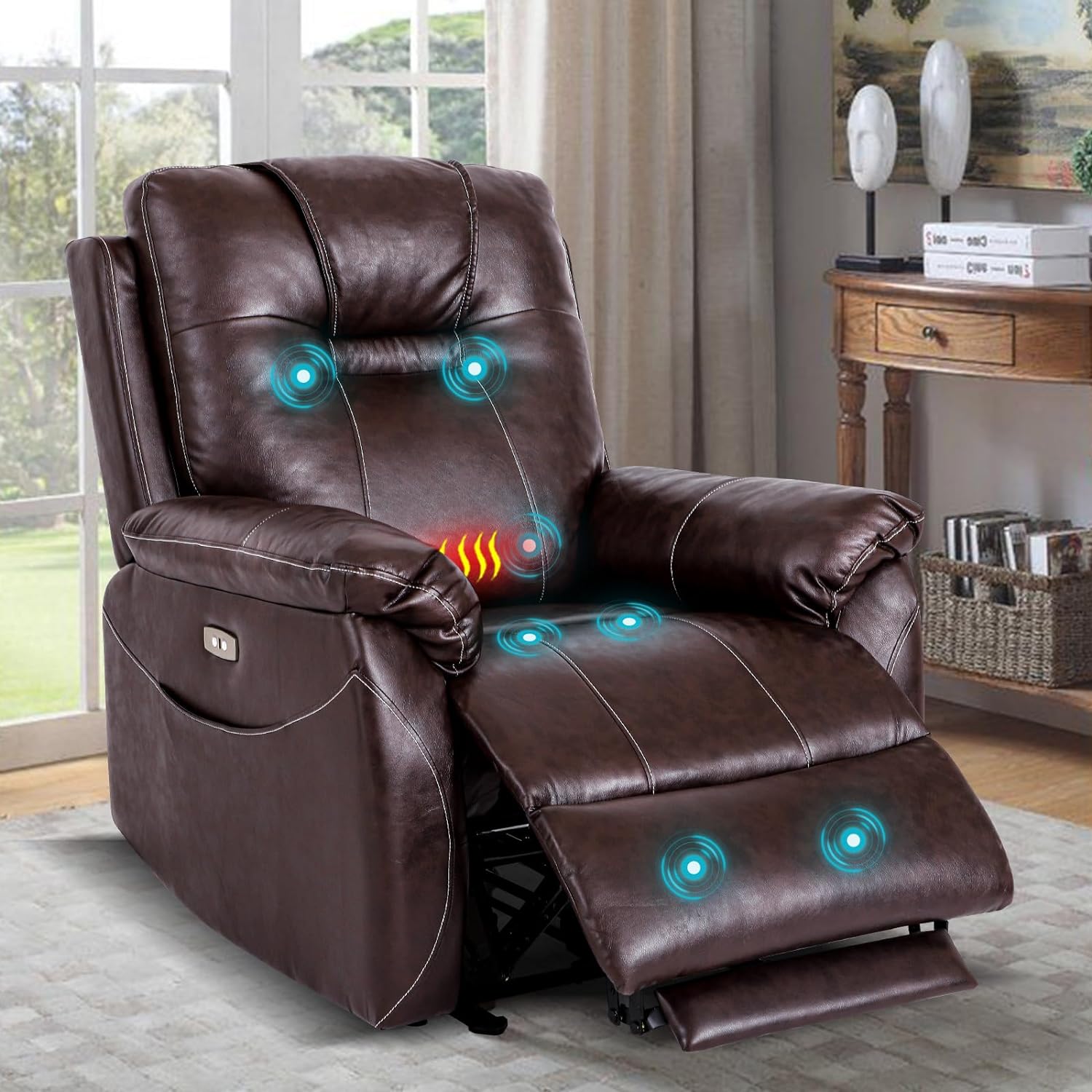 ONKER Power Recliner Chair, Electric Power Recliner Chair with Massage ...