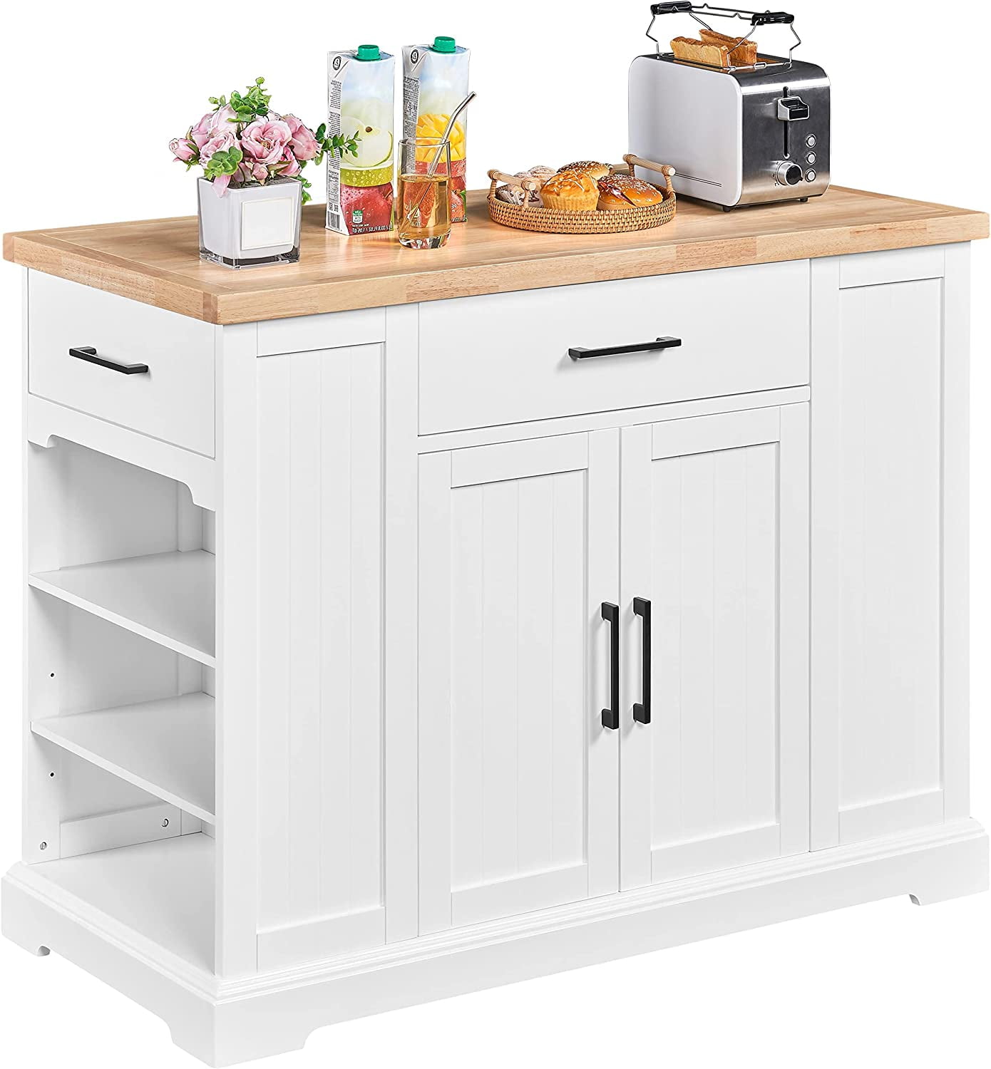 ONKER Rolling Kitchen Island Cart with 3 Drawers, Kitchen Storage ...