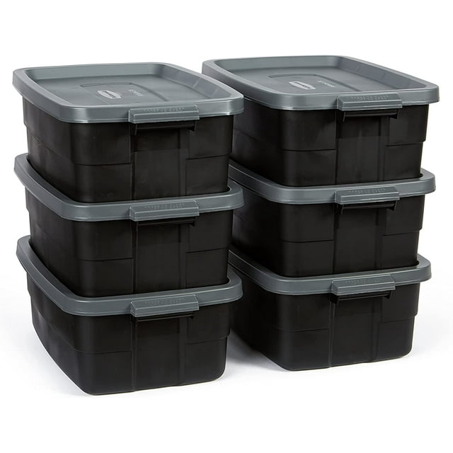 ONKER Roughneck️ 10 Gallon Storage Totes, Pack of 6, Durable Stackable ...