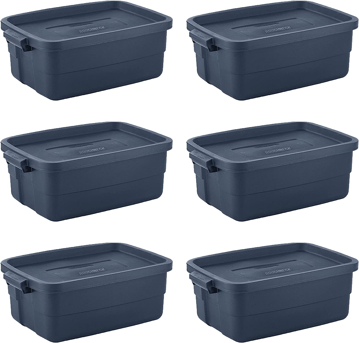 ONKER Roughneck️ 10 Gallon Storage Totes, Pack of 6, Durable Stackable ...