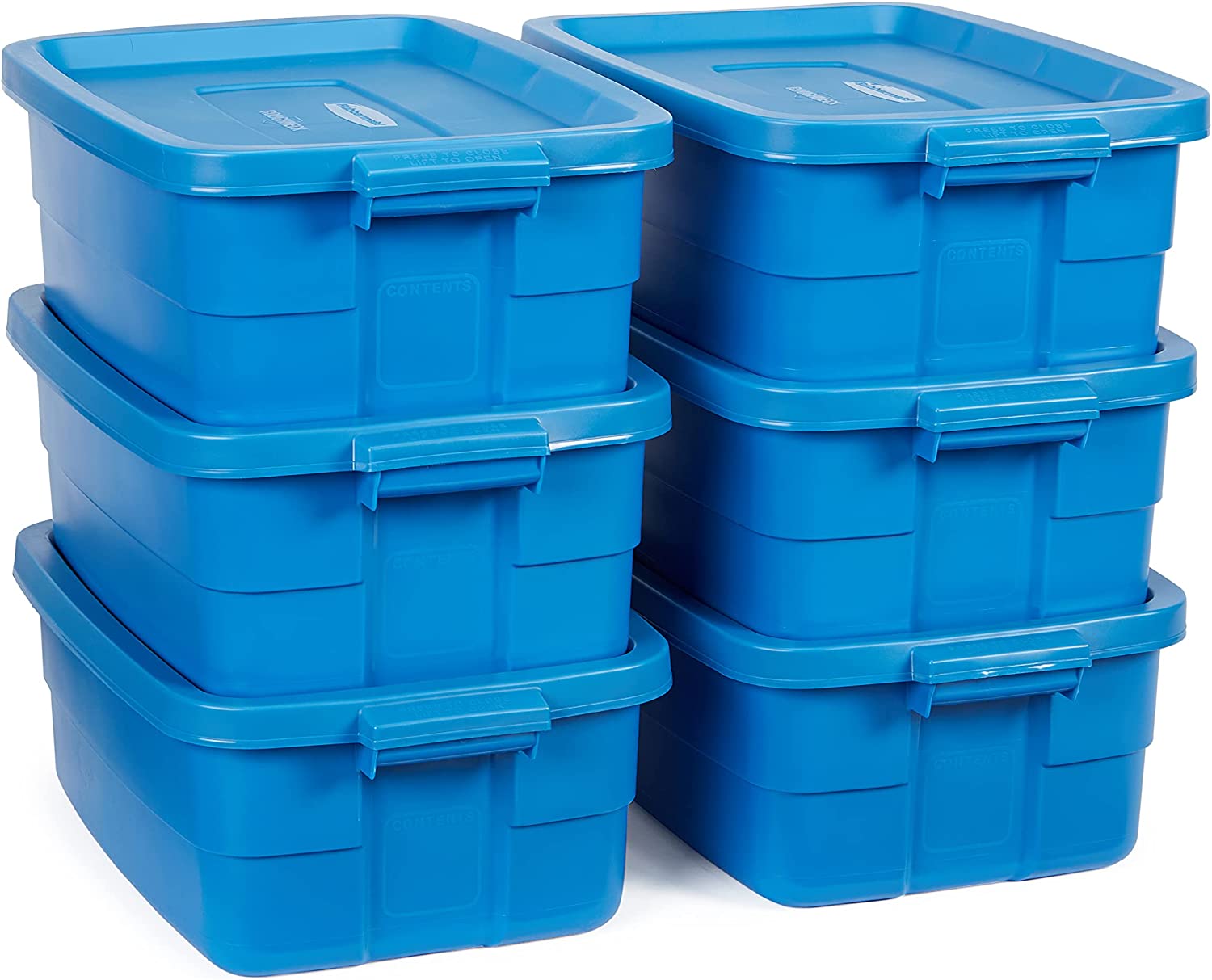 ONKER Roughneck️ 10 Gallon Storage Totes, Pack of 6, Durable Stackable ...