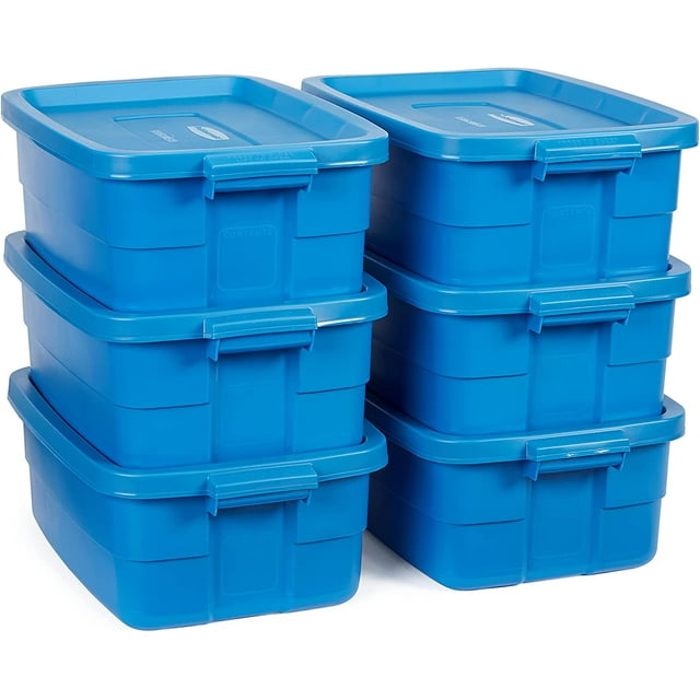 ONKER Roughneck️ 10 Gallon Storage Totes, Pack of 6, Durable Stackable ...