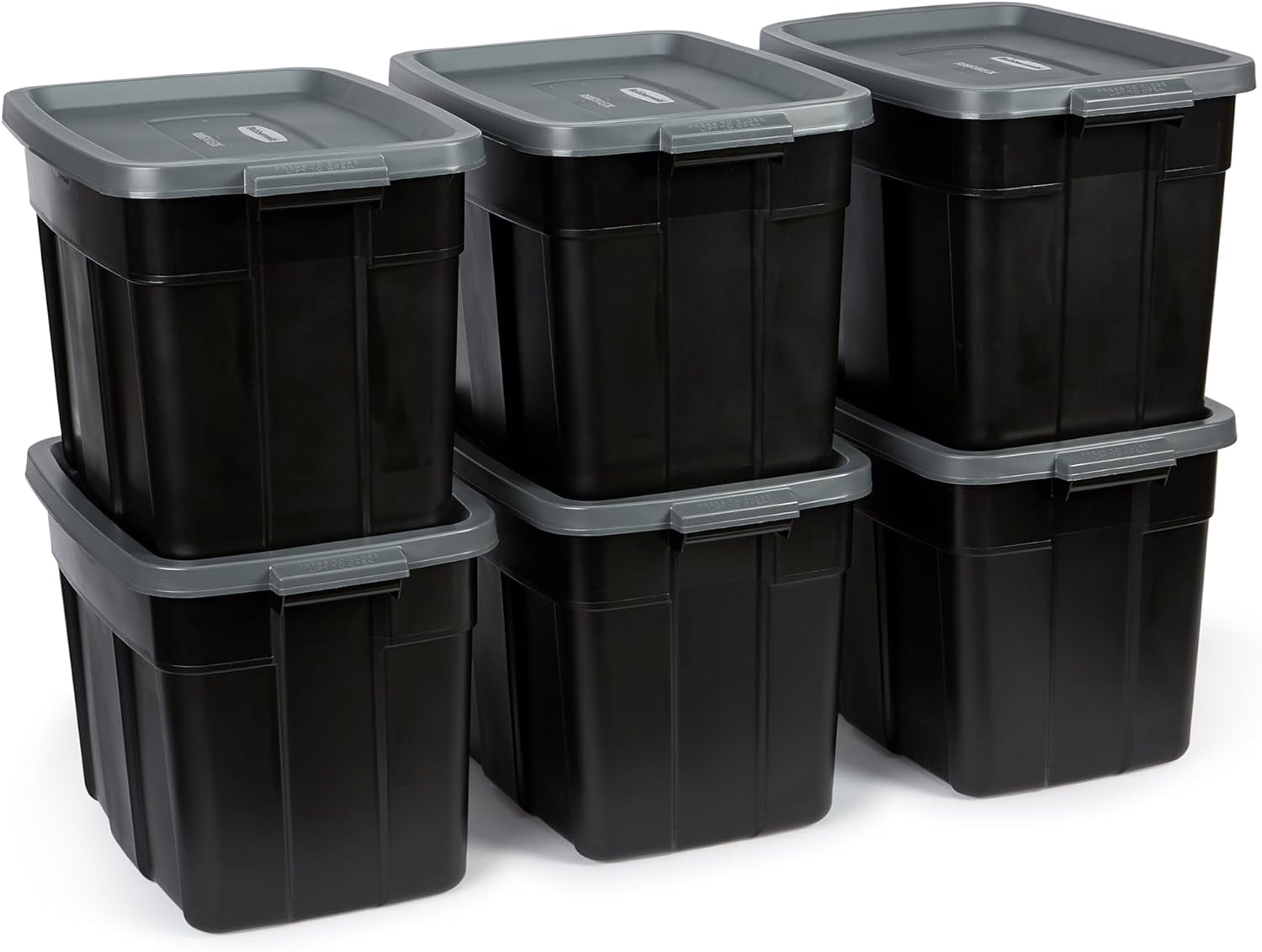 ONKER Roughneck️ 18 Gallon Storage Totes, Pack of 6, Durable Stackable ...