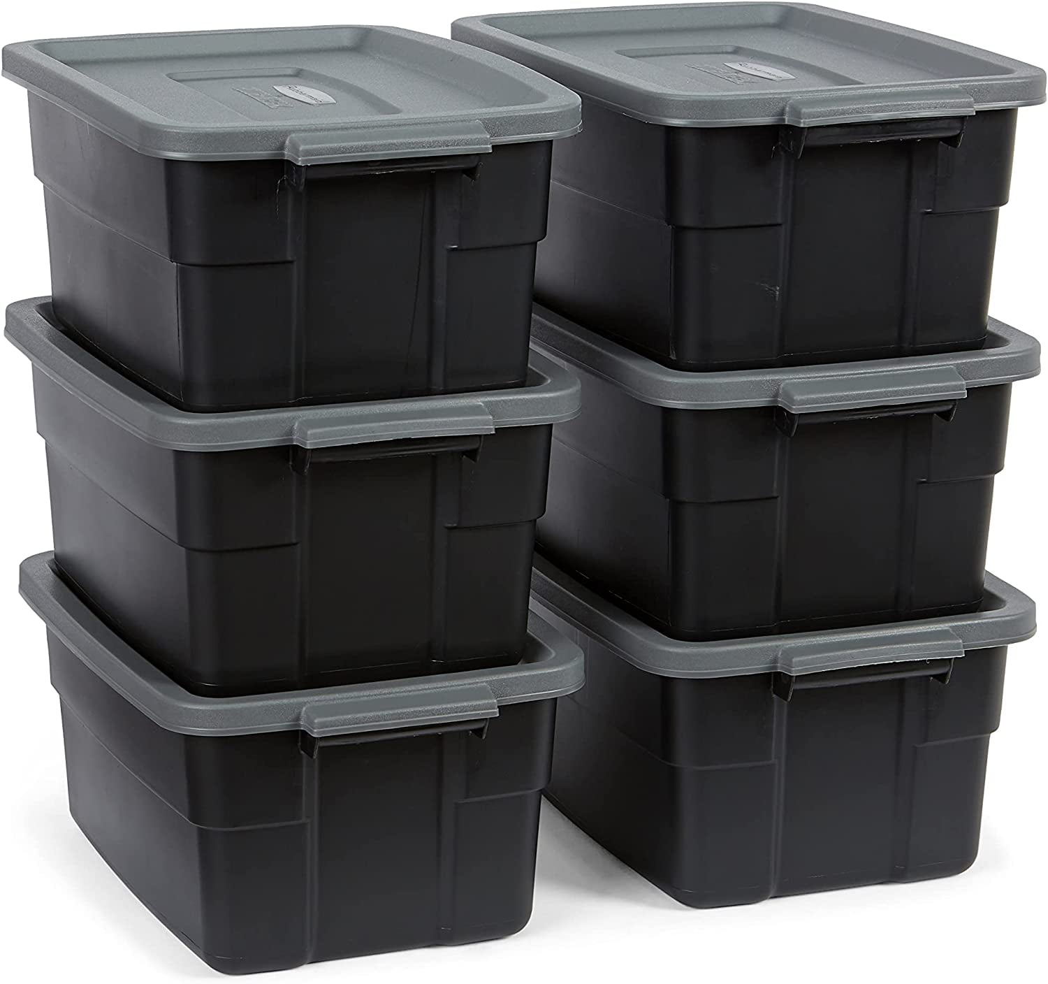ONKER Roughneck️ 3 Gallon Storage Totes, Pack of 6, Durable Stackable ...