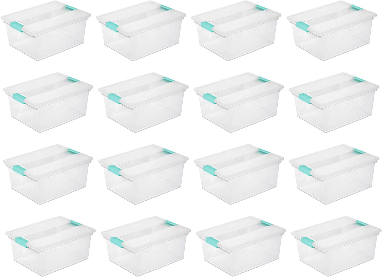 ONKER Small Clear Plastic Storage File Clip Organizer Tote Container ...