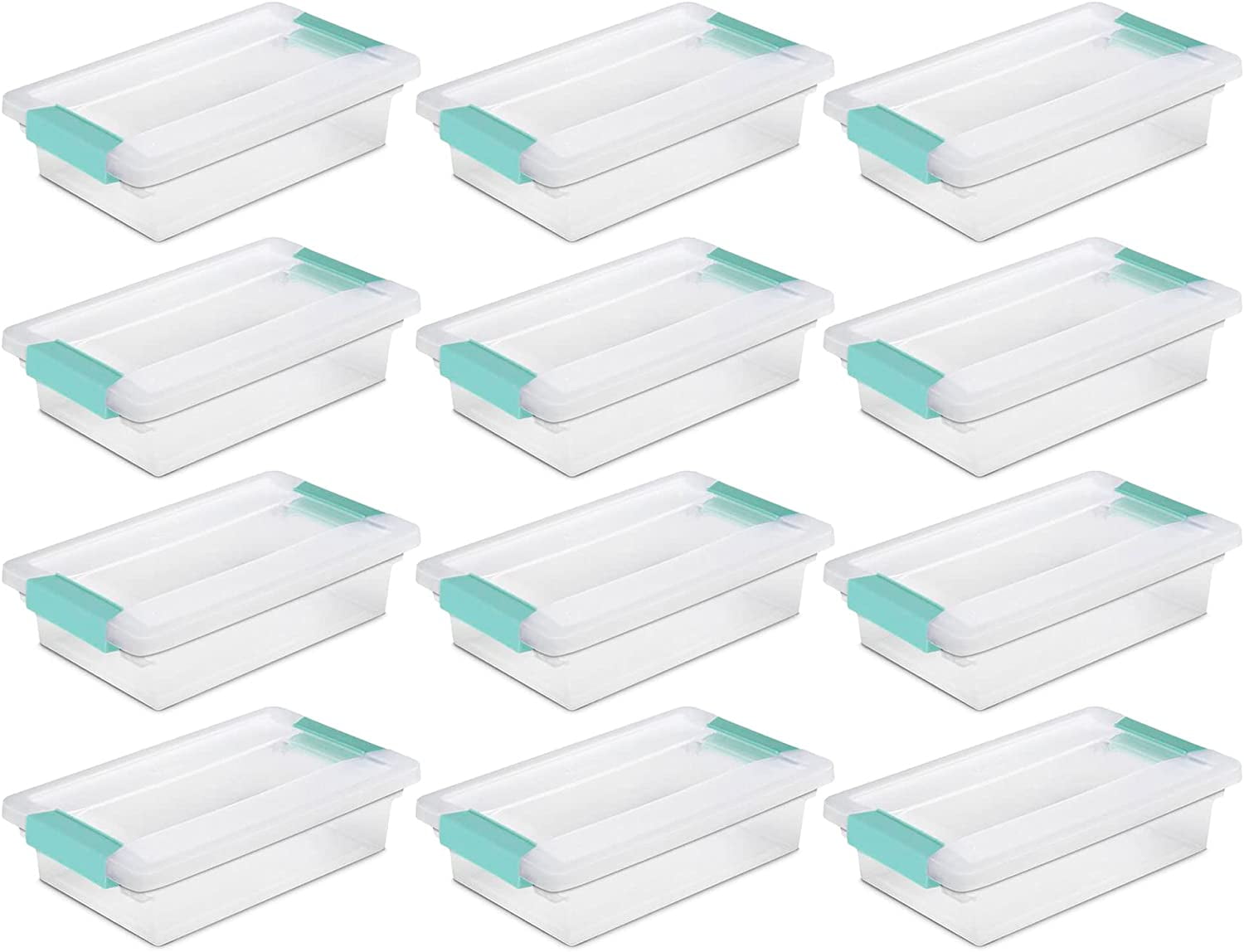 ONKER Small Clear Plastic Storage File Clip Organizer Tote Container ...