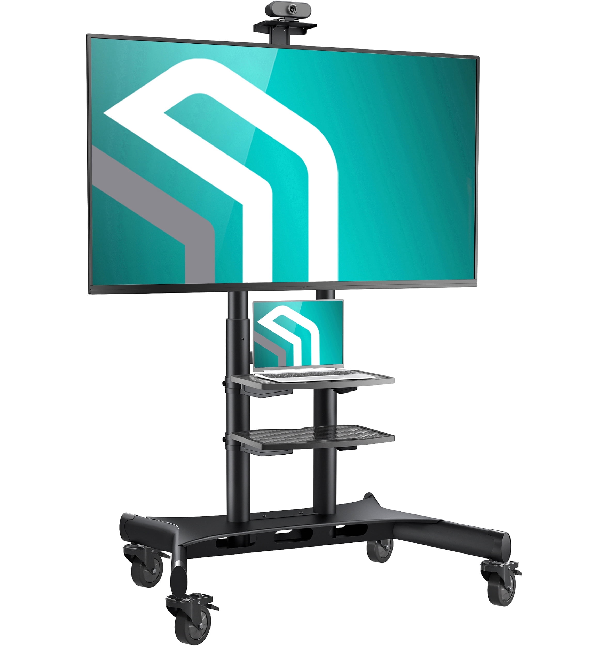 ONKRON, Mobile TV Stand, 50-86 inch, adjustable height, up to 200 lbs ...