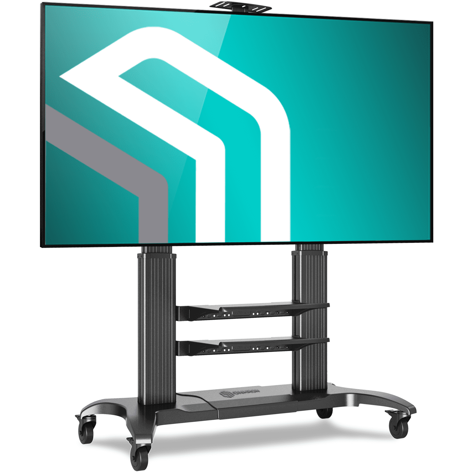 ONKRON Rolling Large Flat Screen Mobile TV Stand, Heavy Duty Adjustable ...