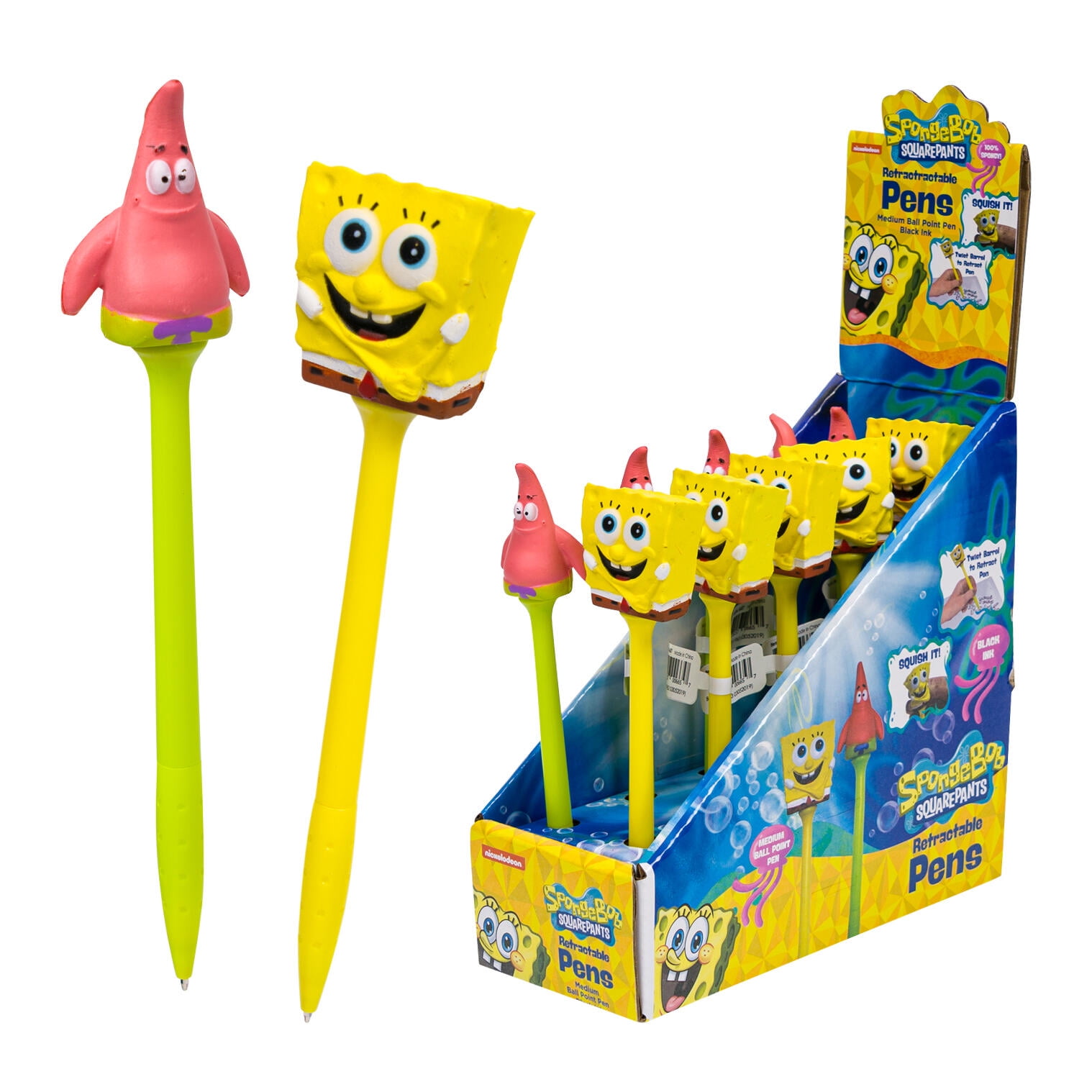 SpongeBob SquarePants Pens, Multi colour Ink, 2 Count - Walmart.com