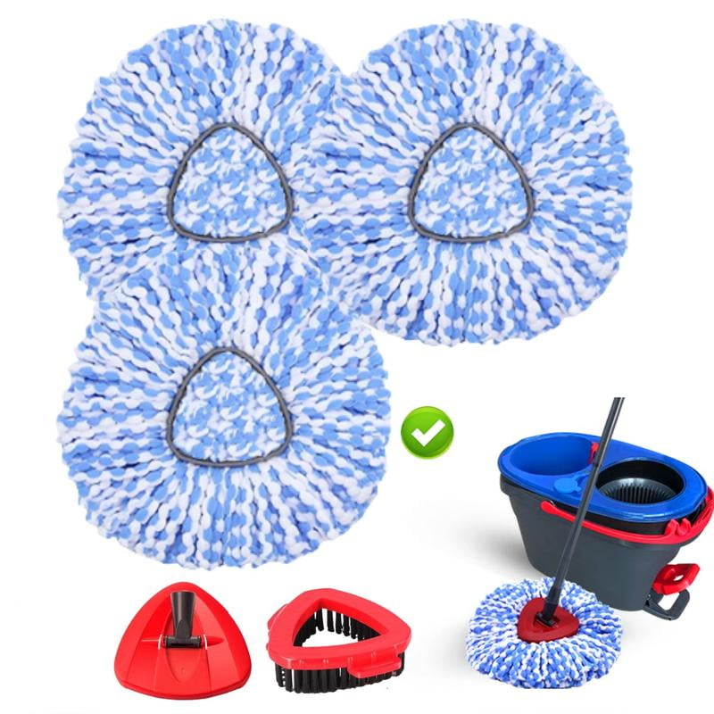 （ONLY Fit 2-TNAK）3 Pack Spin Mop Heads Replacement Compatible with O ...