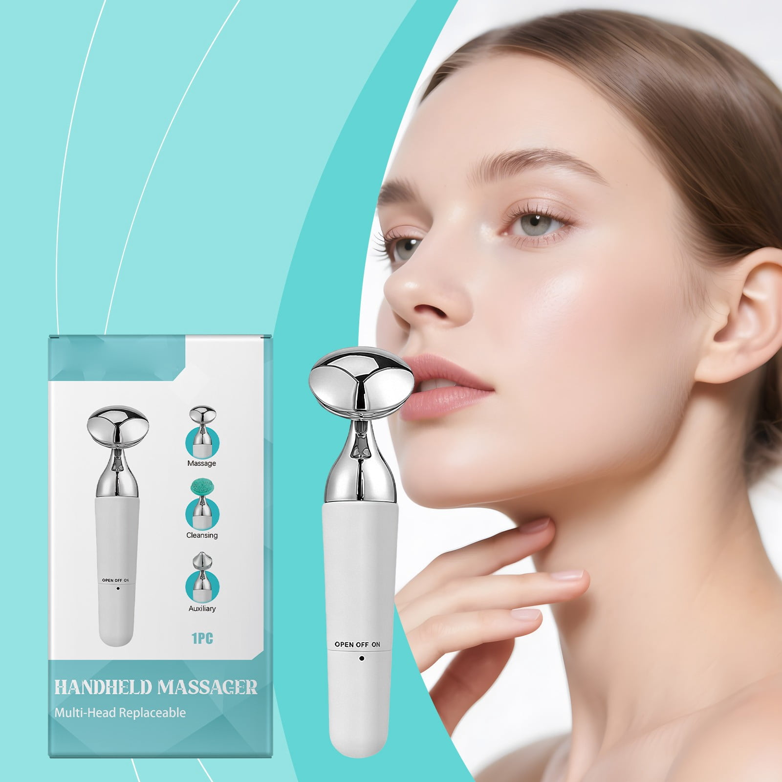 ONLYEOR Face and Neck Massager Light Therapy, for Wrinkles, Double Chin ...