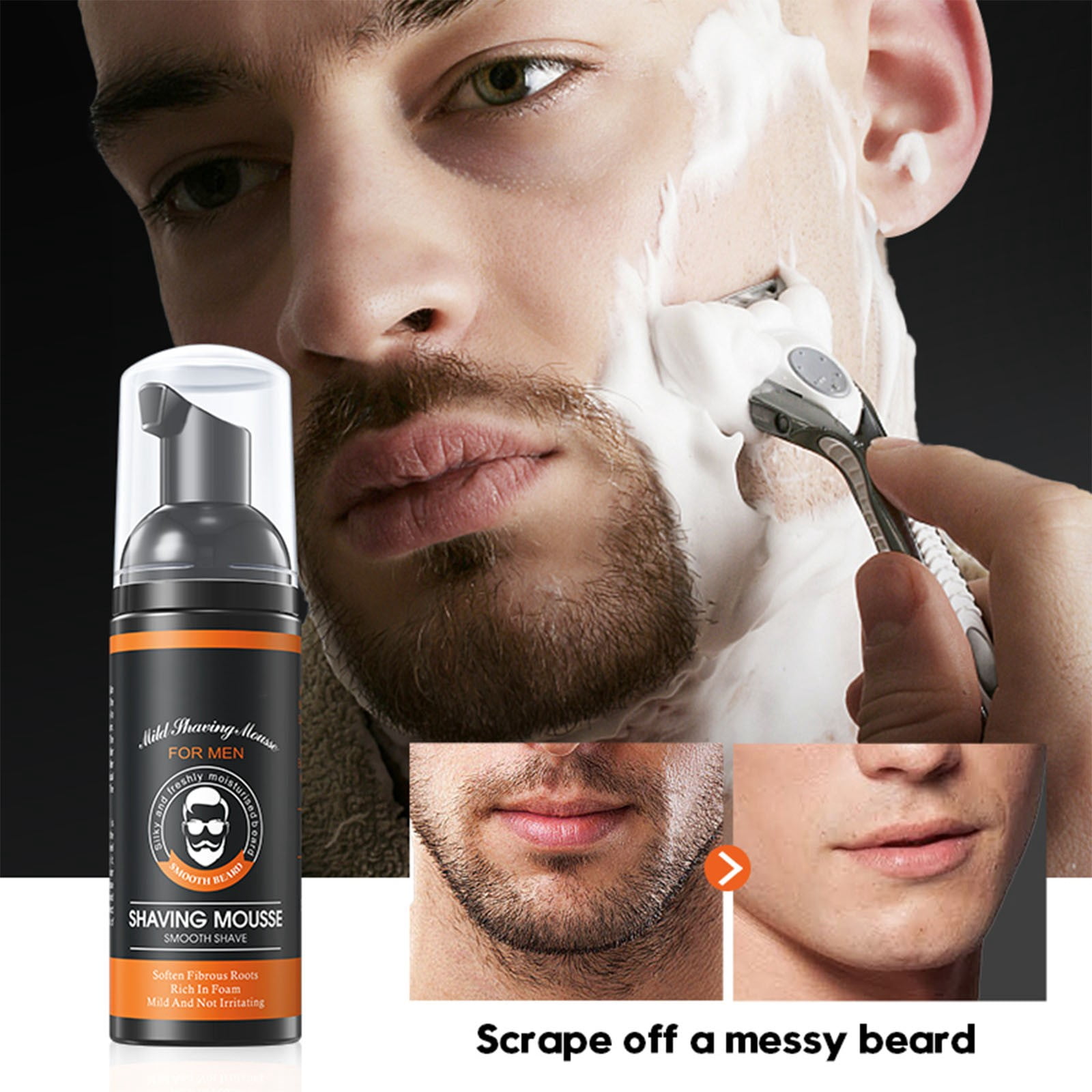 ONLYEOR Foamy Shave Foam for Men, Moisturising Shaving Foam Protective ...