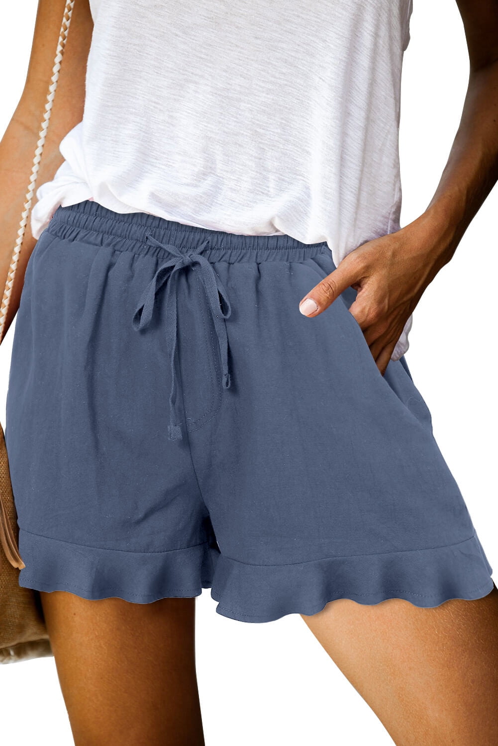 ONLYSHE Womens Athletic Shorts High Waisted Running Shorts Gym Workout Shorts with Pockets ...