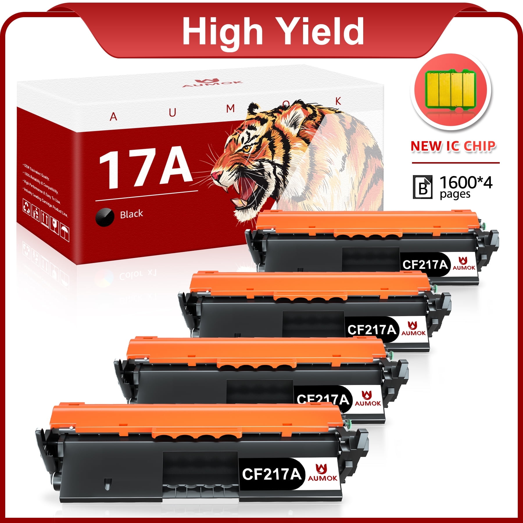 HP 17A CF217A Toner Cartridges 4 Pack for Laserjet Pro M102w M130fw ...