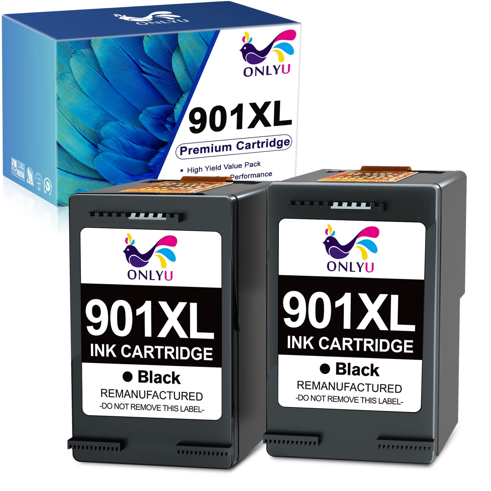 ONLYU Remanufactured 901XL Ink Cartridge Replacement for HP 901XL 901 ...