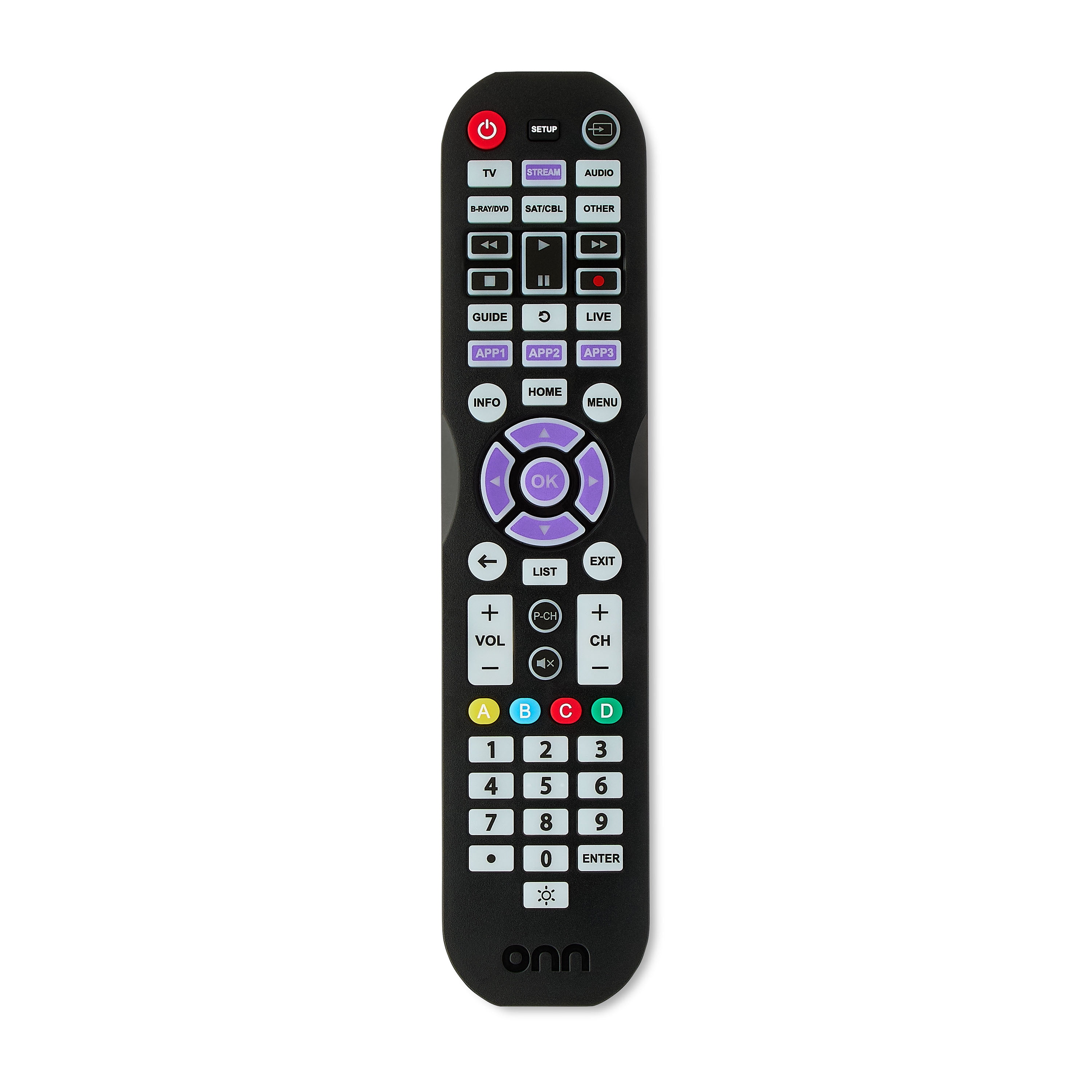 onn Universal 6-Device Remote, Black - Walmart.com
