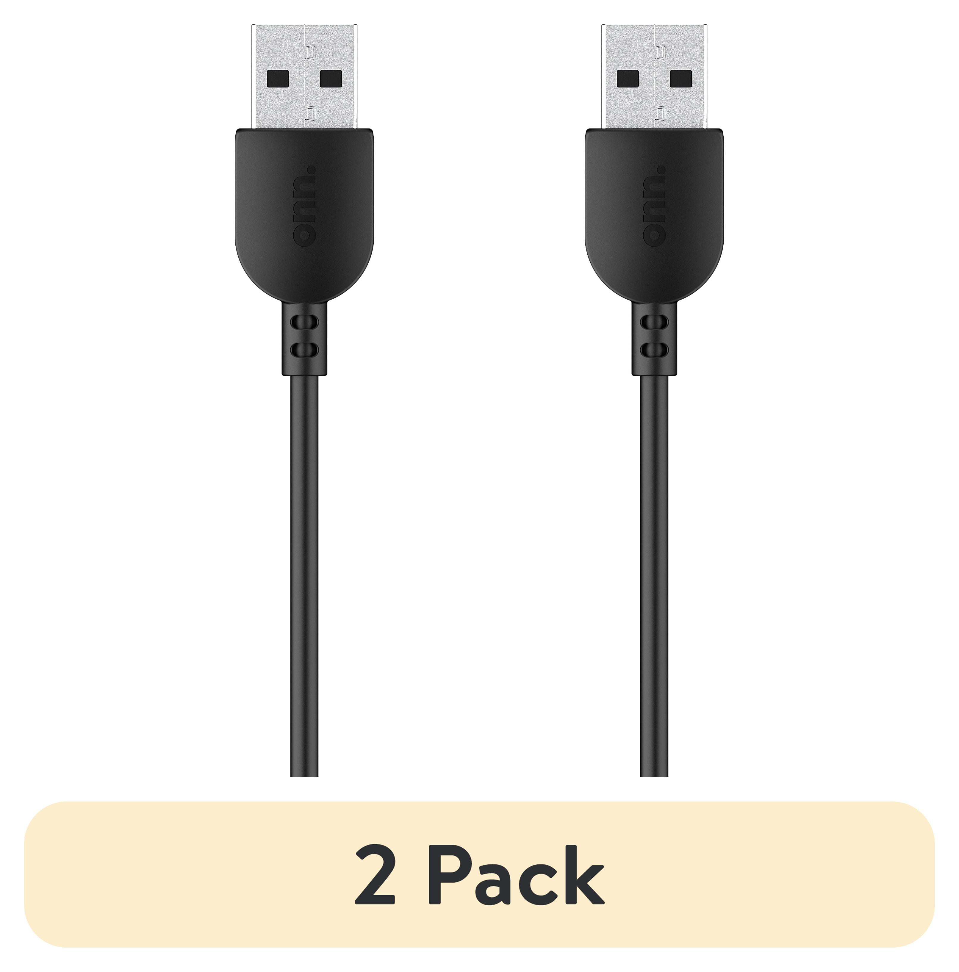 (2 pack) Onn 6ft USB-C to USB-A High-Speed Computer Cable, Black ...