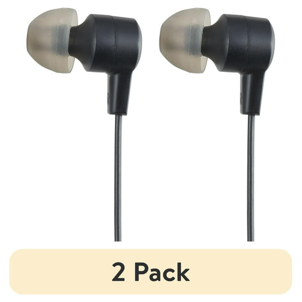 (2 pack) onn. Wired Earphones with Mic-3.5mm jack, Black - Walmart ...