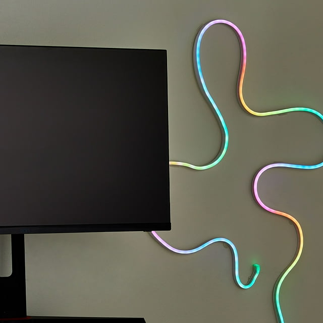onn RGBIC Multicolor LED Neon Flex Rope Light, 6.6ft, USB Powered ...