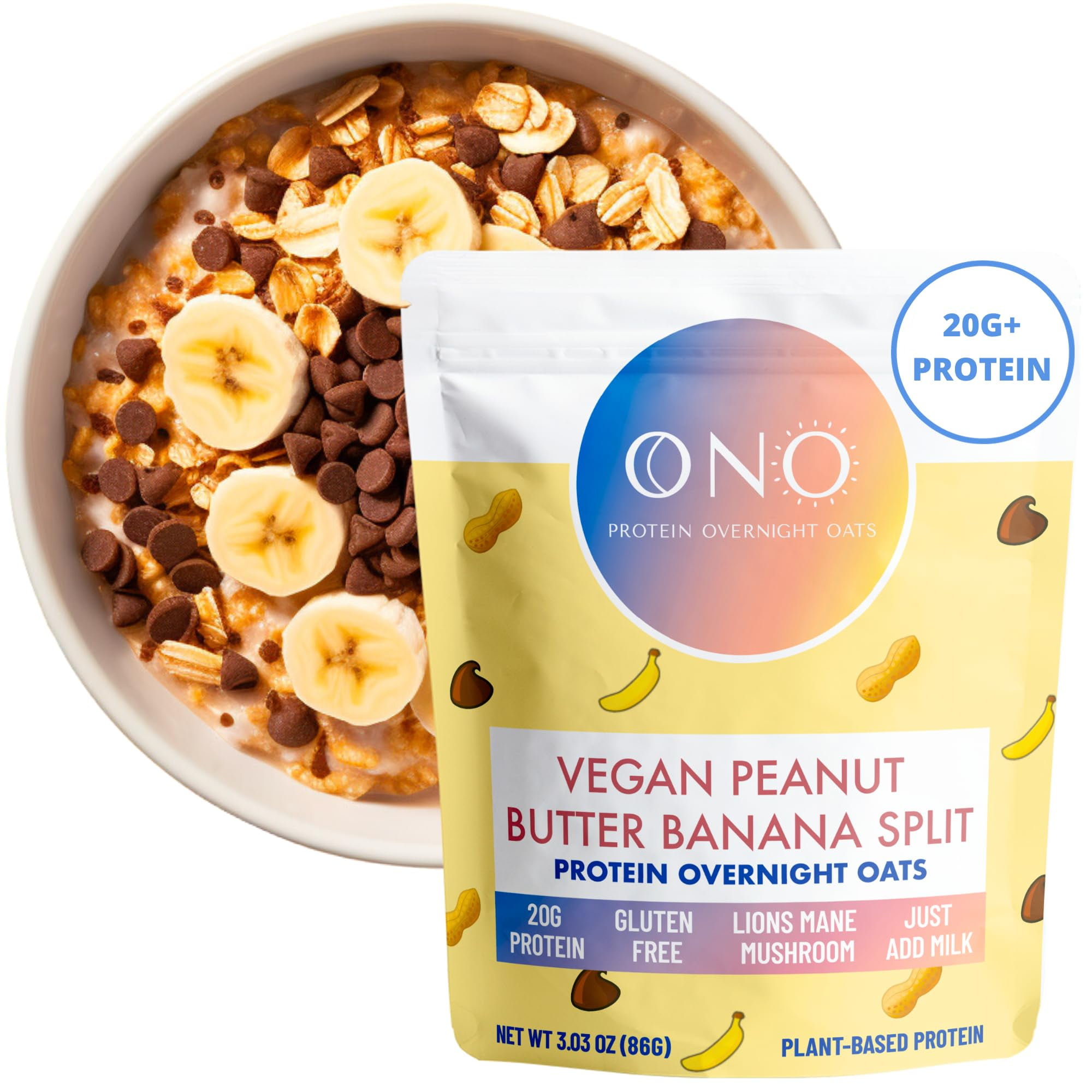ONO Overnight Oats - IFF17 Vegan Peanut Butter Banana Protein Oatmeal ...
