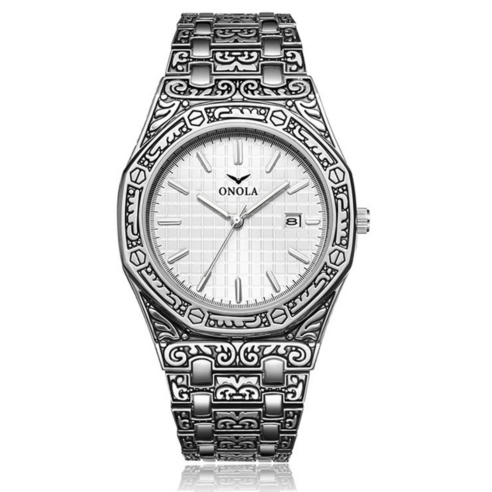 ONOLA Men's Quartz Watch with Stainless Steel Strap 3ATM Vintage ...