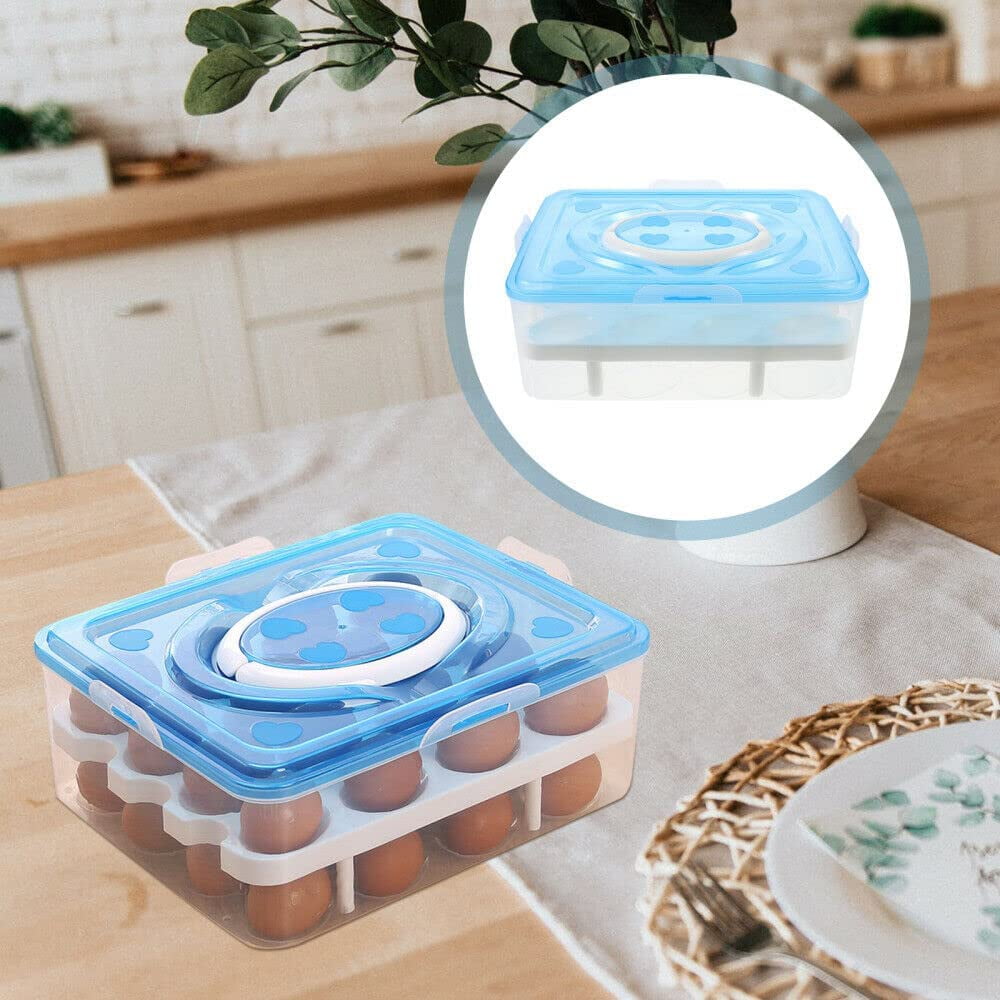 ONPRIX Double Layer 32 Grid Egg Storage Box for Egg Tray Egg Storage ...
