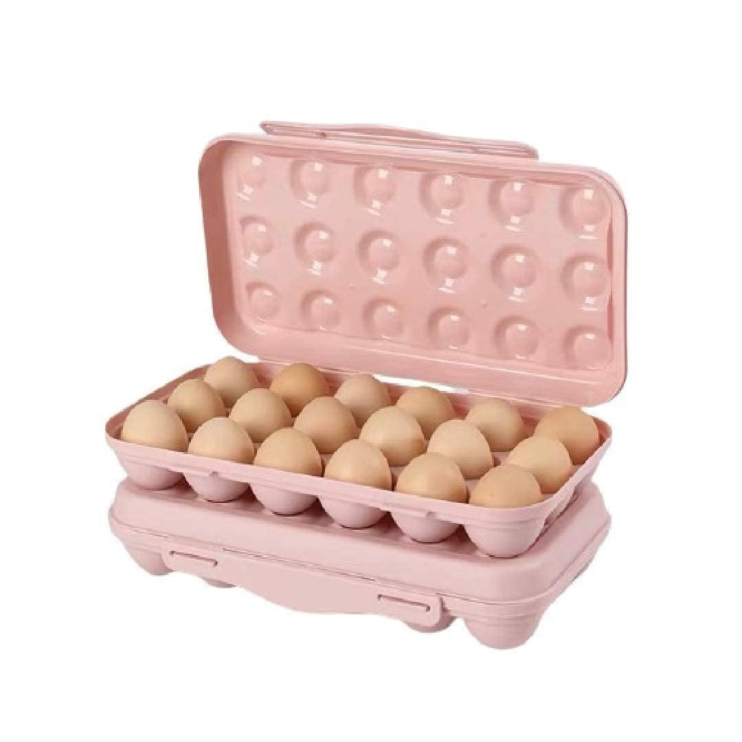 ONPRIX Plastic Food Grade Egg Storage Box with Lid 18 Grid Egg Storage Box Egg Refrigerator ...